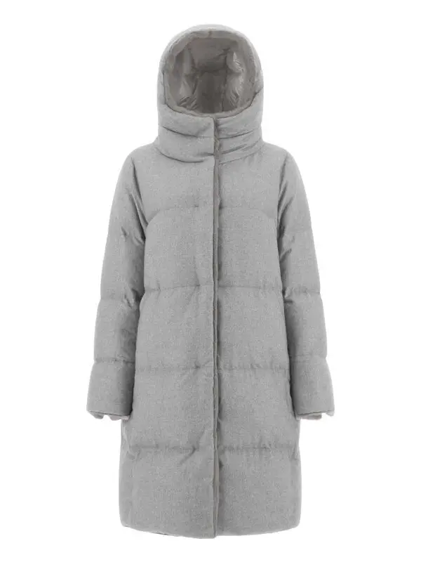 Herno Faux Fur-lined Quilted Down Coat - Gray