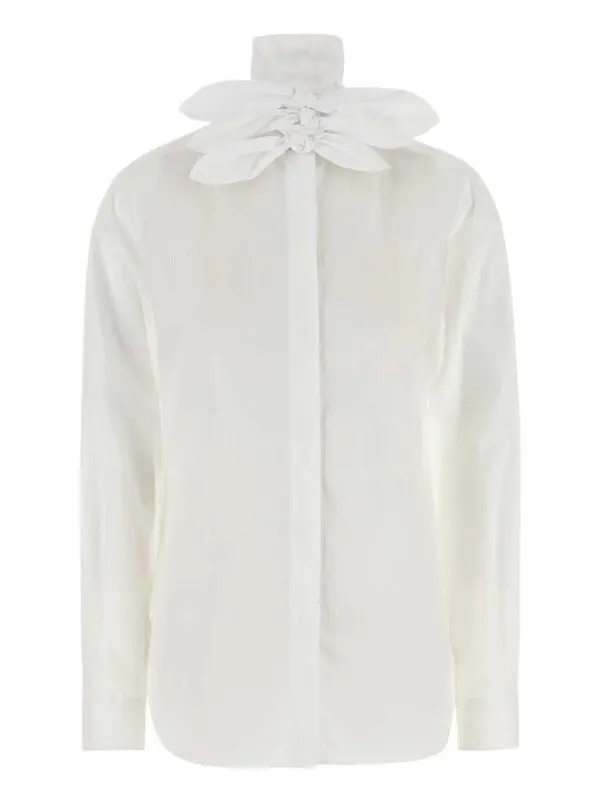 Moschino Bow Detail Embroidered Shirt - White