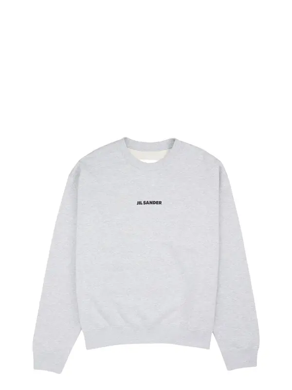 JIL SANDER Logo Print Crewneck Sweatshirt - Slate Grey