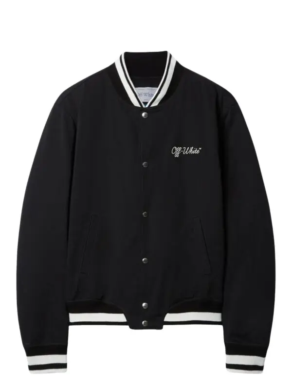 Off-White Long Sleeve Casual Jacket - Black
