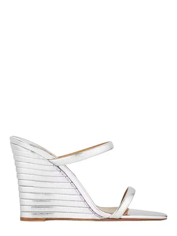 AQUAZZURA Riviera Chain Wedge Sandals - Silver
