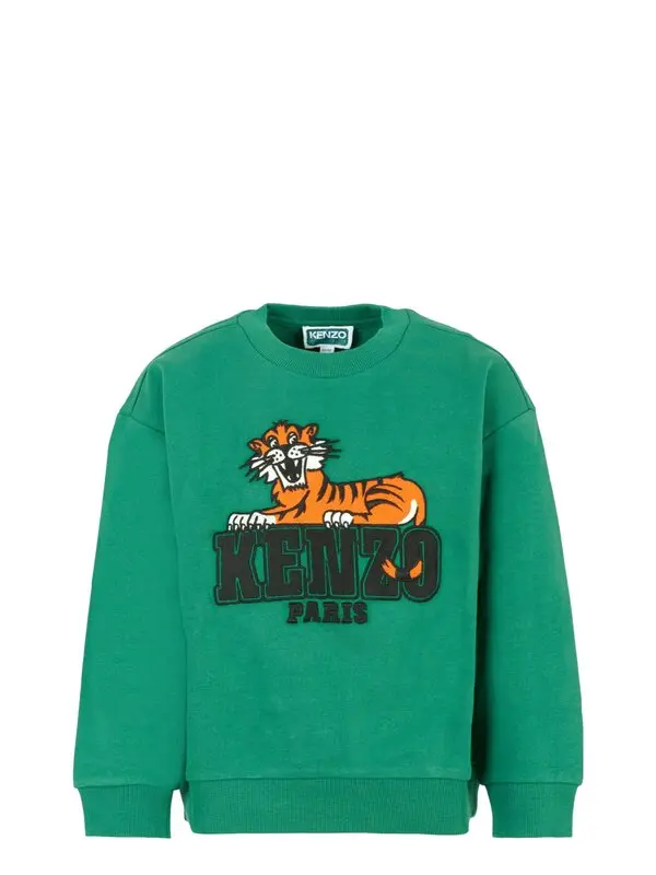 Kenzo Tiger Print Long Sleeve Sweatshirt - Green