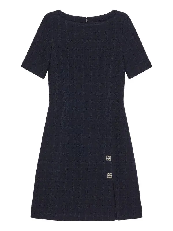 Givenchy 4g Plaque Tweed Dress - Deep Navy Blue
