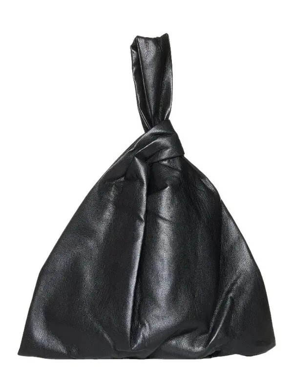 Nanushka Knot Detailed Top Handle Bag - Black