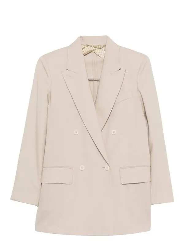 Max Mara Long Sleeve Double-breasted Jacket - Nude