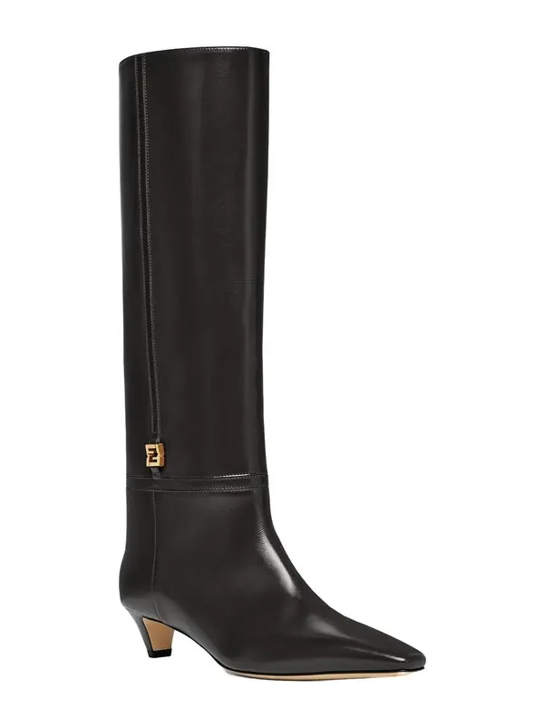 Fendi Ffold Low Heeled Boots - Black