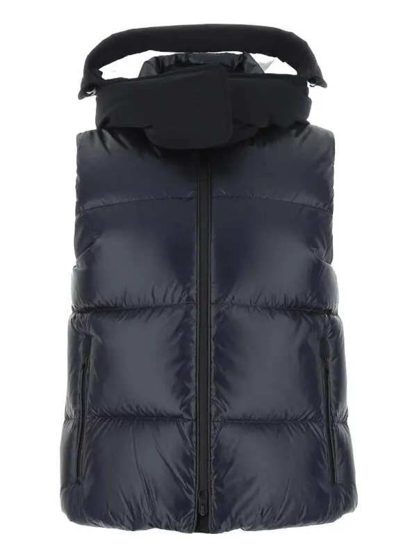 Burberry Padded Hooded Gilet With Zip Detail - Black