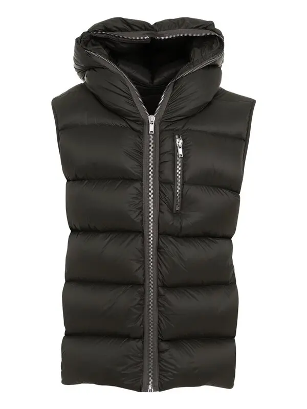 Rick Owens Padded Hooded Vest - Black