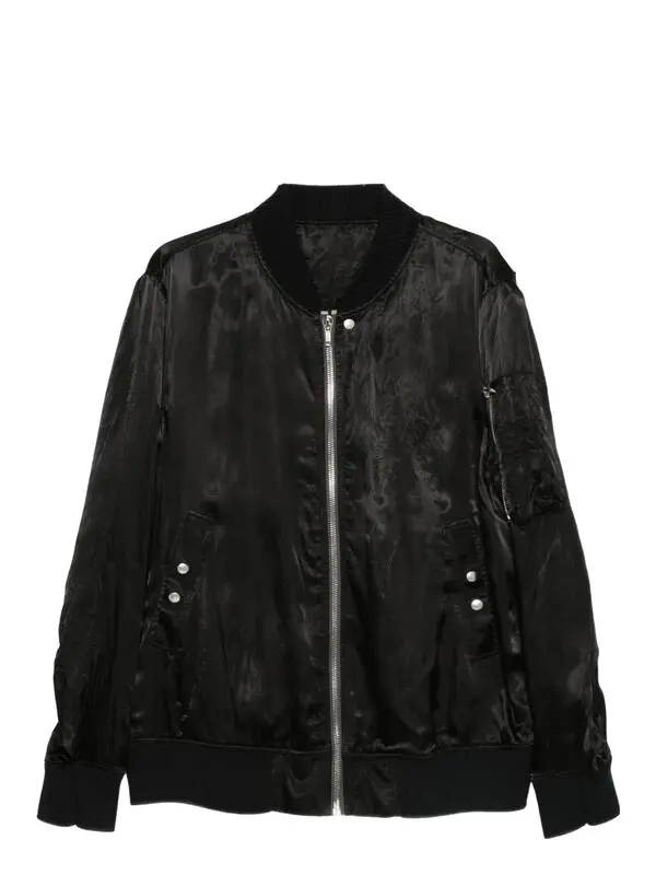 Rick Owens Crinkled Bomber Jacket - Black