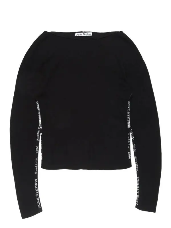 Acne Studios Ribbed Logo Tape Sweater - Black