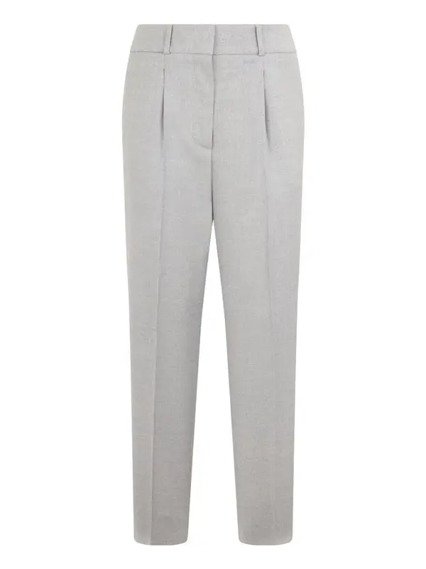 Peserico Front-pleat Straight-leg Pants - Gray