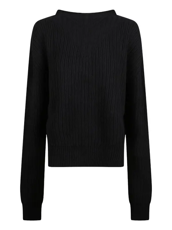 Rick Owens Long Sleeve Ribbed Knit Jumper - Black