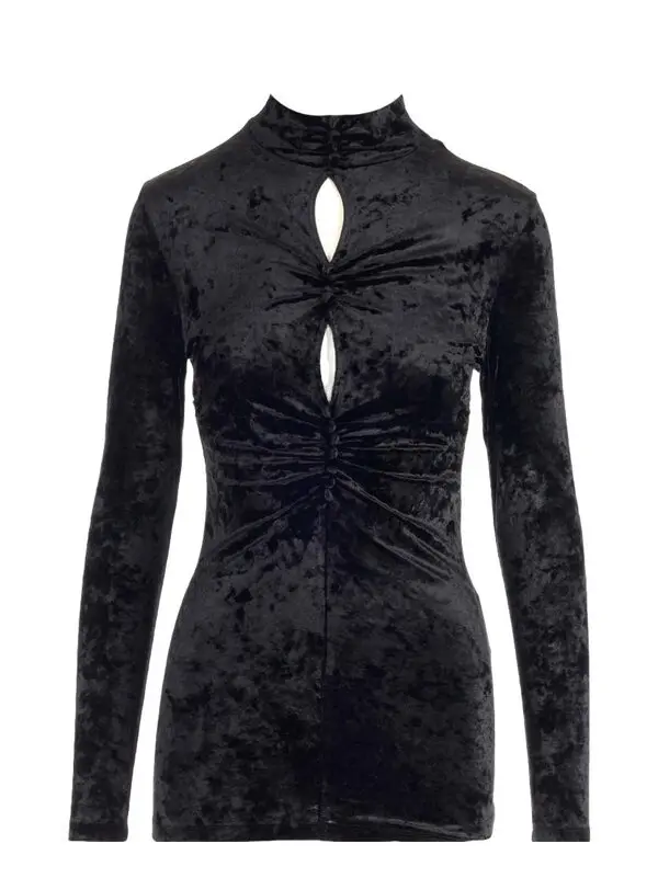 Isabel Marant Étoile Cut-out Velvet Top - Black