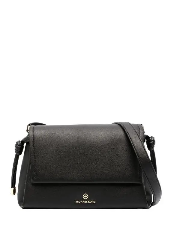 Michael Kors Leather Logo Crossbody Bag - Black