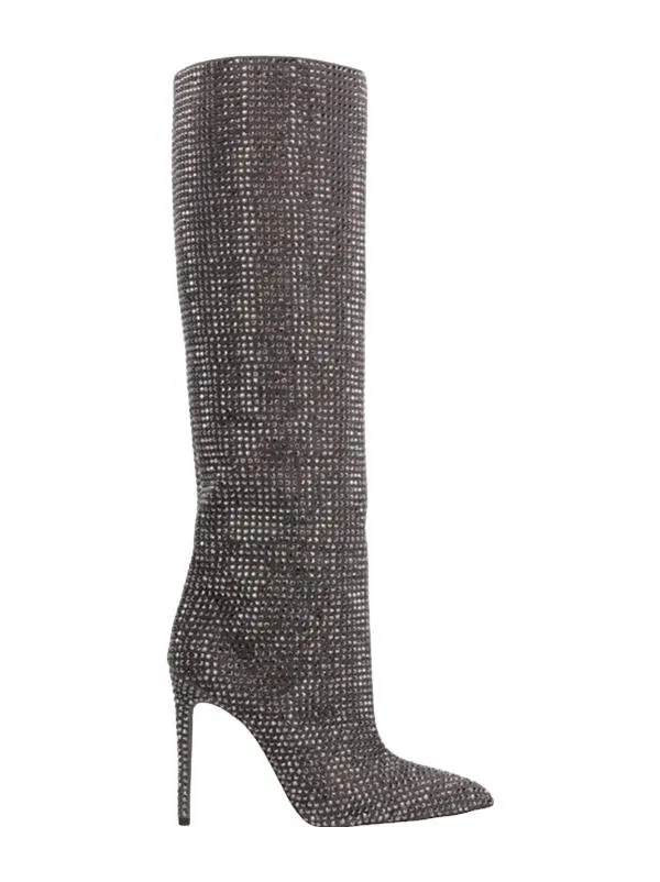 Paris Texas Embellished Stiletto Pointed Boots - Black