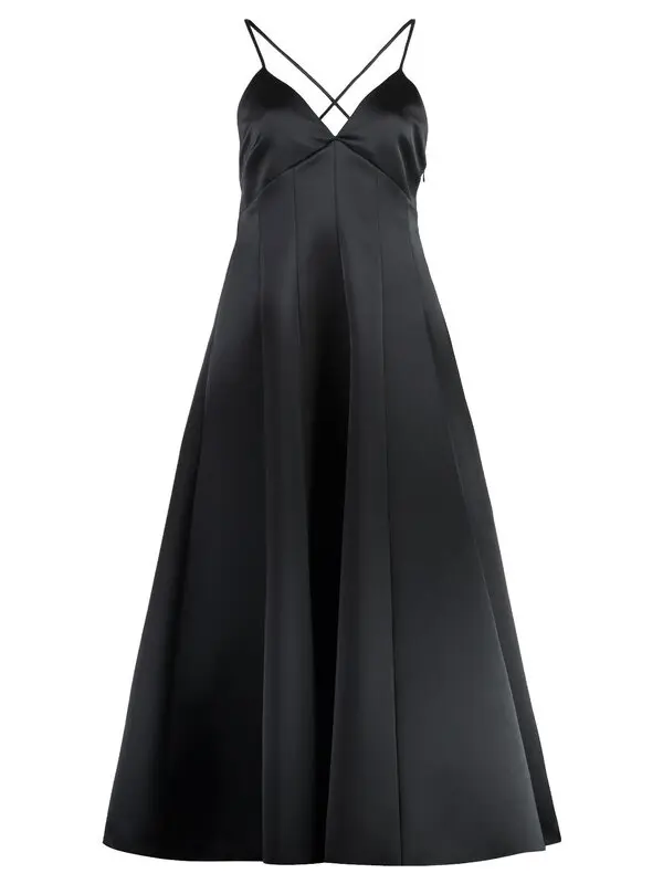 Philosophy Di Lorenzo Serafini Sleeveless V-neck Midi Dress - Black