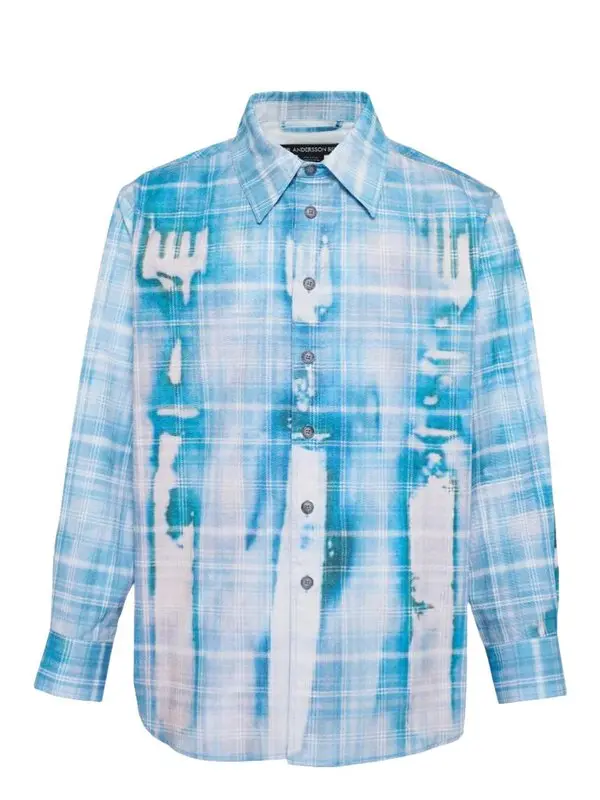 Andersson Bell Trompe L'oeil Printed Check Shirt - Blue