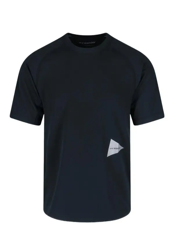 AND WANDER Logo Printed Crewneck T-shirt - Black