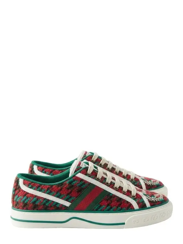 Gucci Tennis 1977 Houndstooth Sneakers - Red