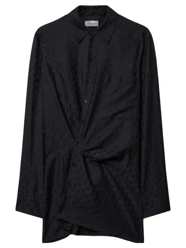 Off-White Monogram Jacquard Twisted Mini Dress - Black