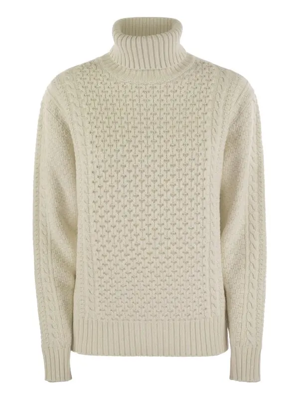 Fabiana Filippi High Neck Long Sleeve Knitted Jumper - Nude