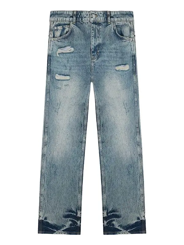 REPRESENT Distressed Baggy Jeans - Gray