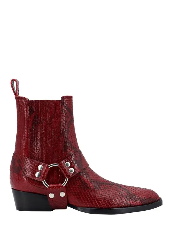Paris Texas Helena Embossed Ankle Boots - Red