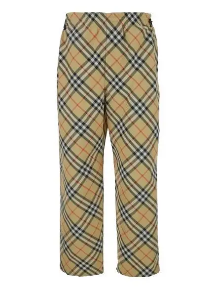 Burberry Straight-leg Checked Trousers - Nude