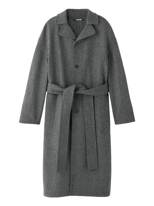 Jacquemus The Citta Belted Coat - Dark Gray