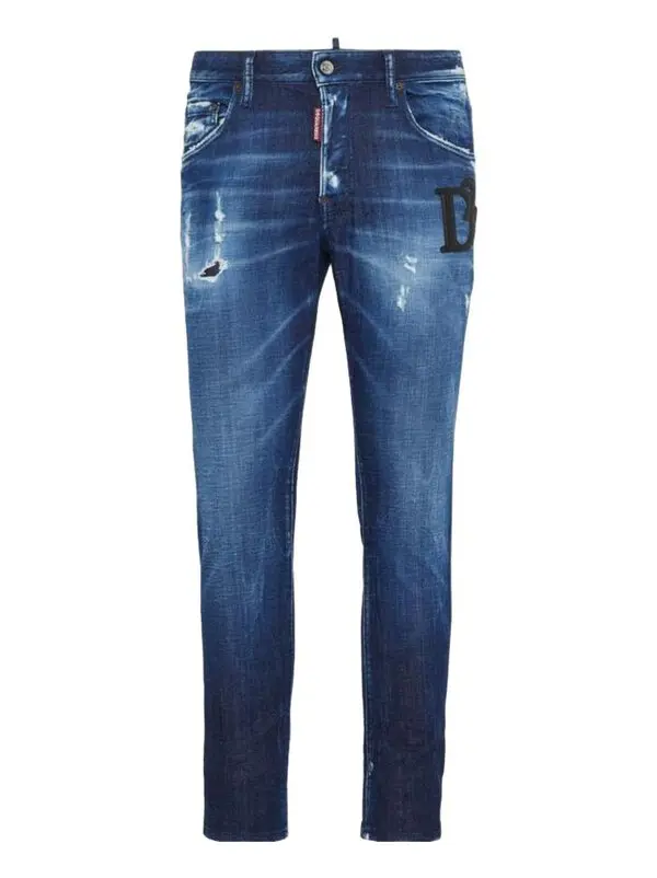 Dsquared2 Distressed Slim-fit Jeans - Blue