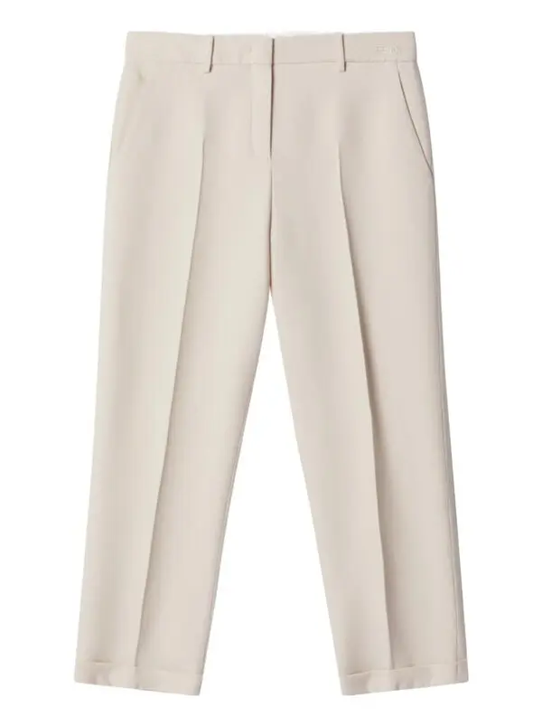 Fendi Straight-leg Pleated Tailored Trousers - Cream Beige