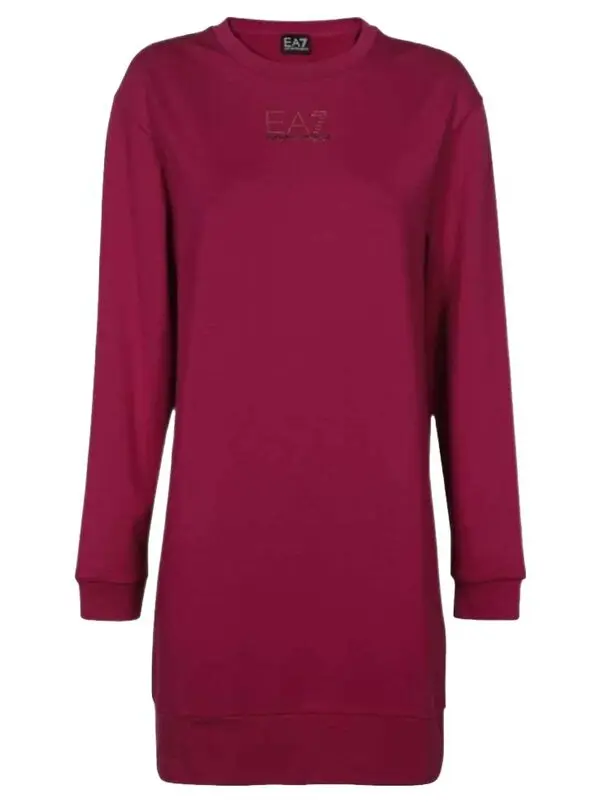 EA7 Long Sleeve Logo Dress - Red