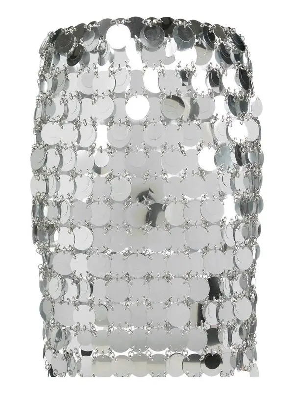 Rabanne Asymmetric Circular-disc Mini Skirt - Gray