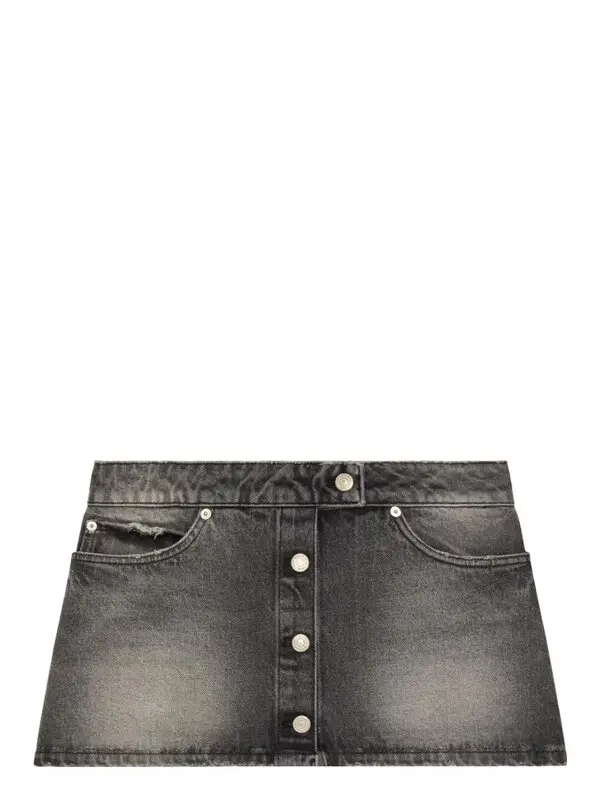 COURREGES Denim Trucker Mini Skirt - Black