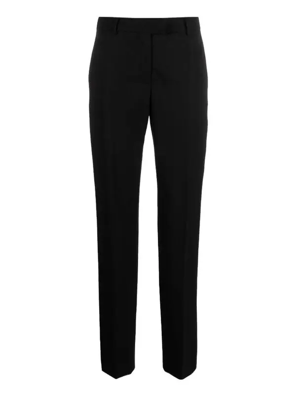 Moschino Virgin Wool Tailored Trousers With Belt Ring Detail - Black