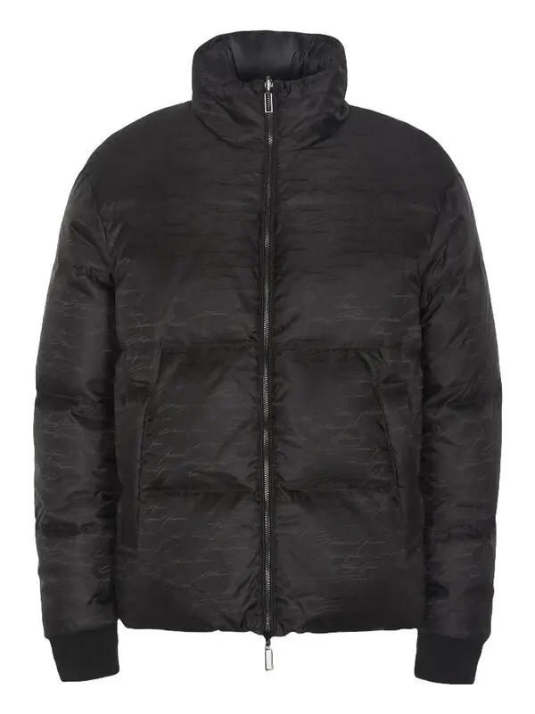 Emporio Armani Logo-print Padded Jacket - Black