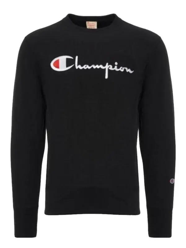 Champion Printed Pullover With Rib Trim - Black