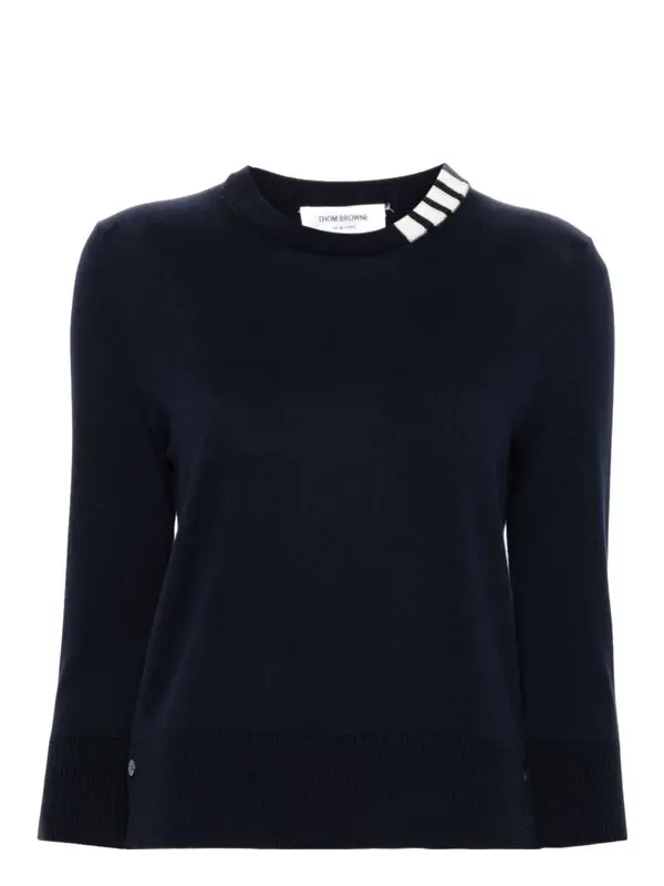 Thom Browne 4-bar Stripe Crewneck Jumper - Navy Blue