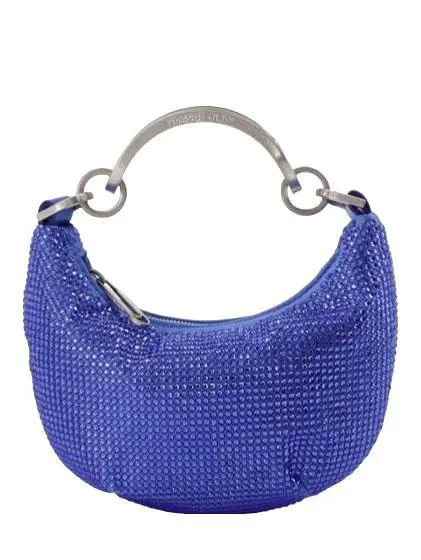 Off-White Embellished Logo Detailed Clutch Bag - Blue