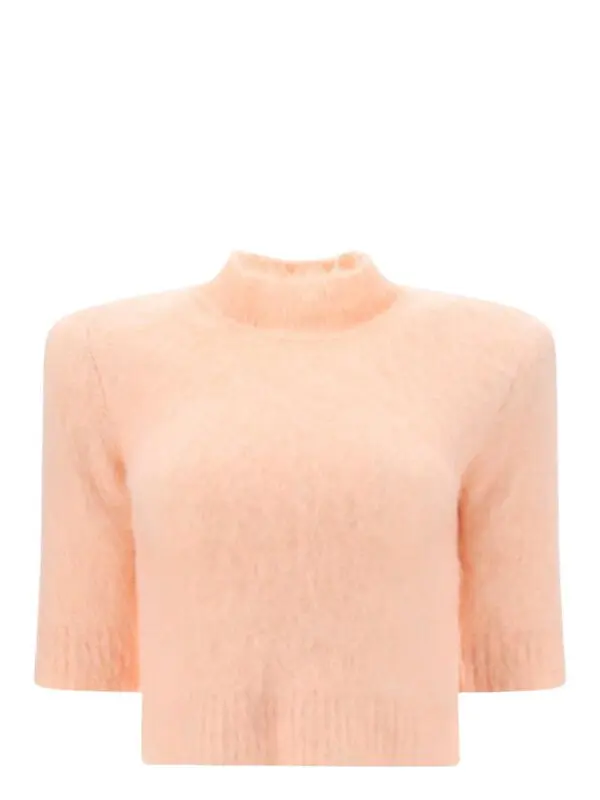 Sportmax High Neck Cropped Jumper - Pink