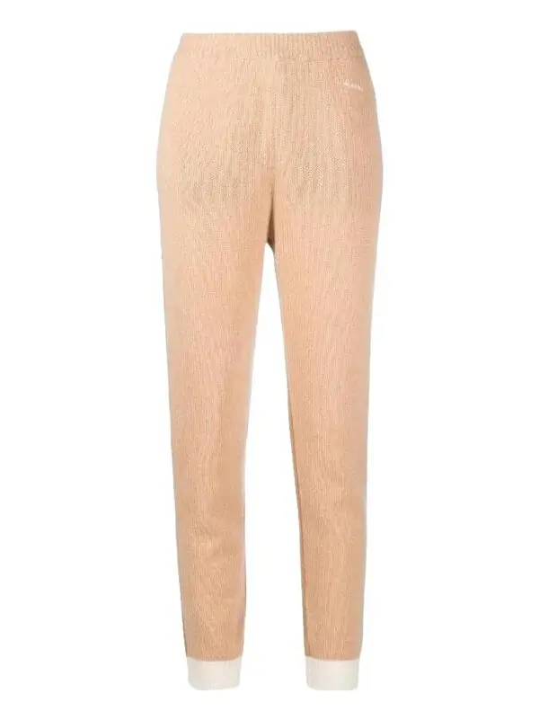 Marni Ribbed Knit Cashmere Trousers - Nude