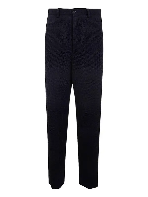 Giorgio Armani Textured Tapered Trousers - Black