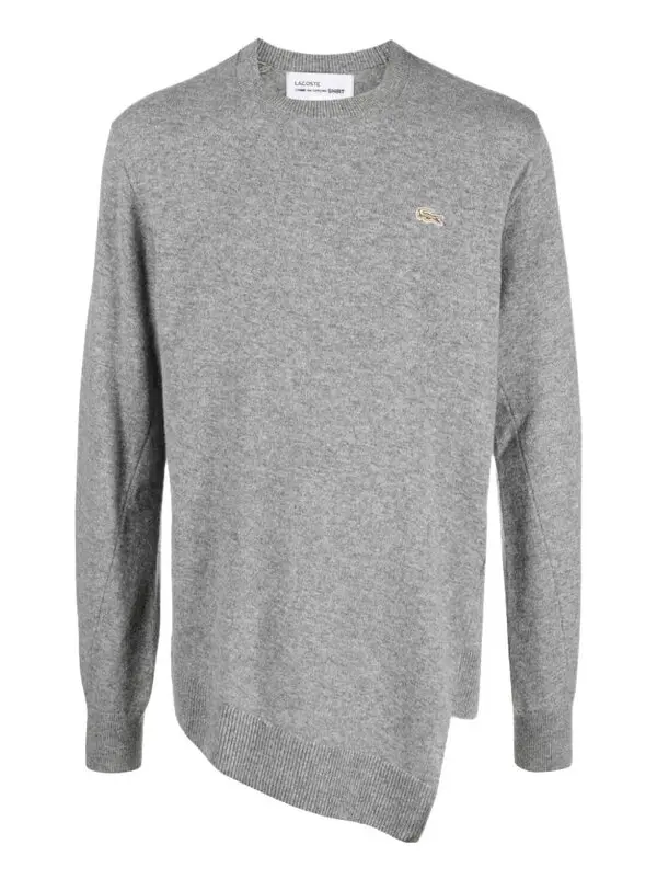 Comme Des Garçons X Lacoste Asymmetric Hem Crewneck Jumper - Gray