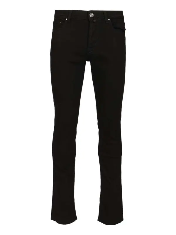 Jacob Cohen Slim Fit Jeans With Logo Patch - Black