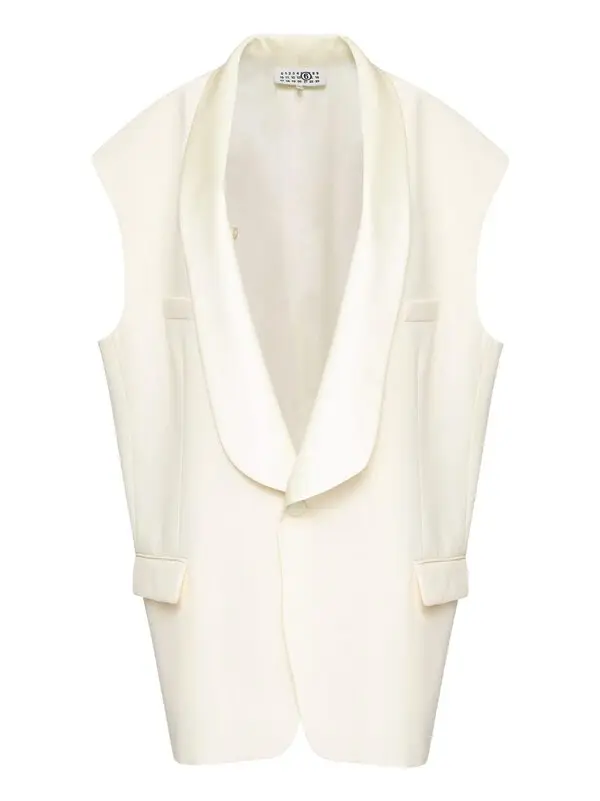 MAISON MARGIELA Sleeveless Gilet With Flap Pockets - Beige