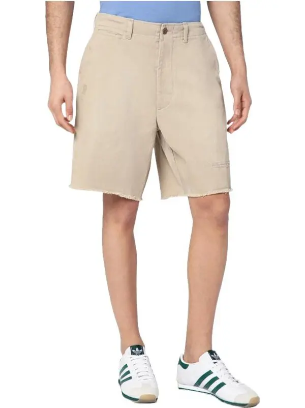 Polo Ralph Lauren Cotton Twill Shorts With Raw Edge Hem - Beige