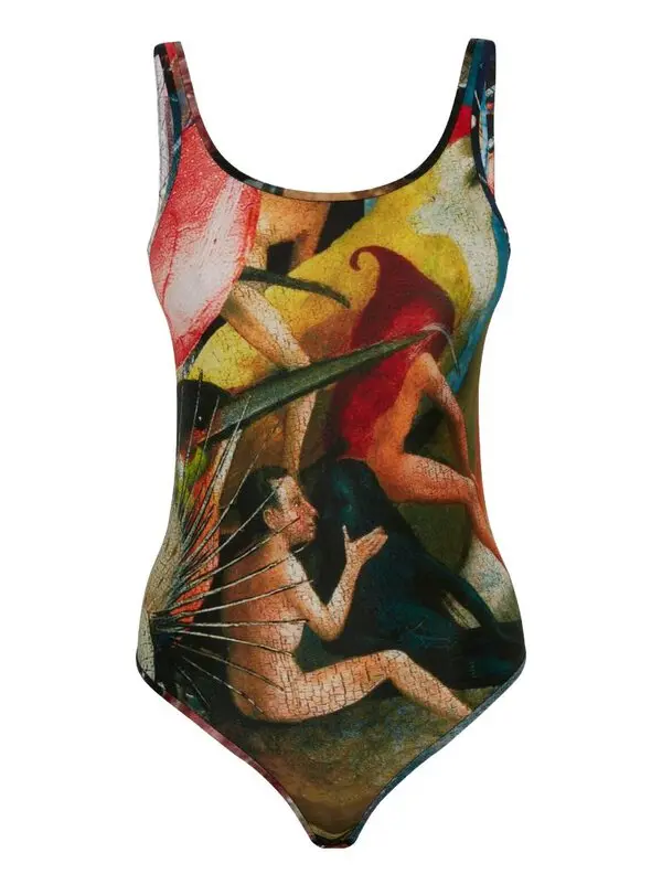 Alexander McQueen Graphic-printed Stretch Bodysuit - Multicolor