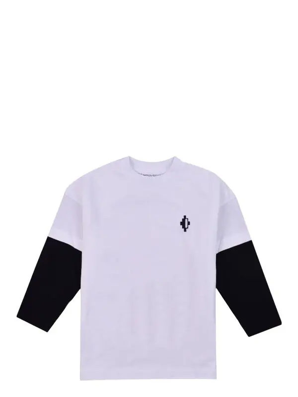 MARCELO BURLON COUNTY OF MILAN Cotton T-shirt With Contrast Sleeves - White