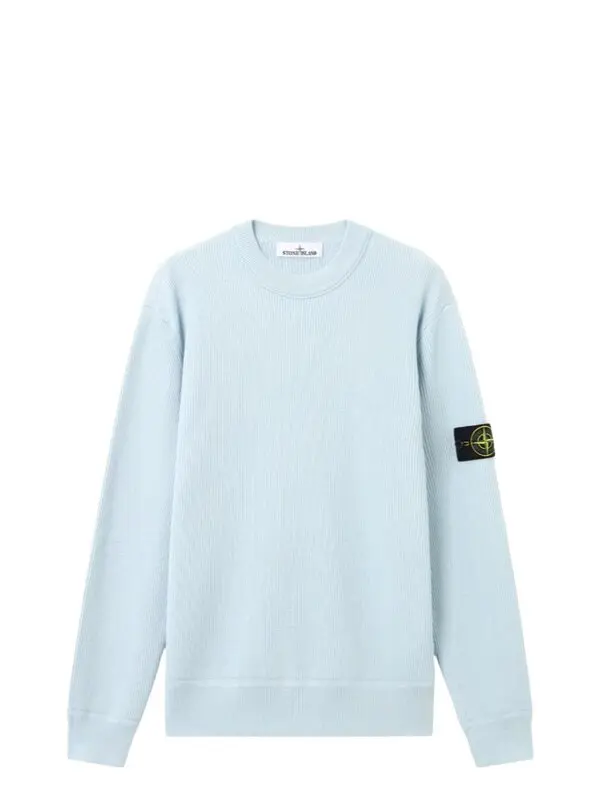 Stone Island Logo Patch Crewneck Sweatshirt - Sky-blue