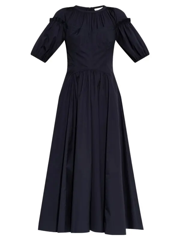 Ulla Johnson Puff Sleeve Midi Dress - Navy Blue